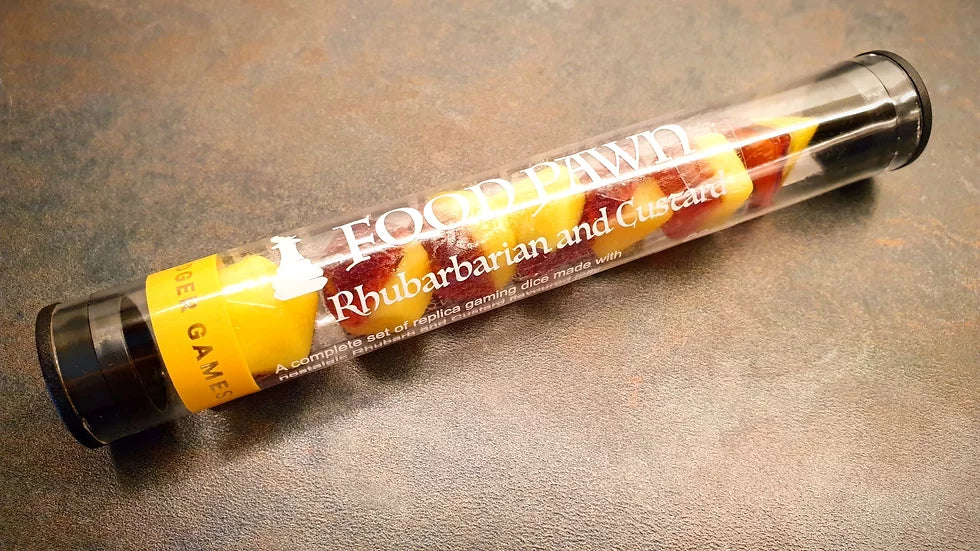 Rhubarbarian And Custard Edible Dice – Fire Forged Dice